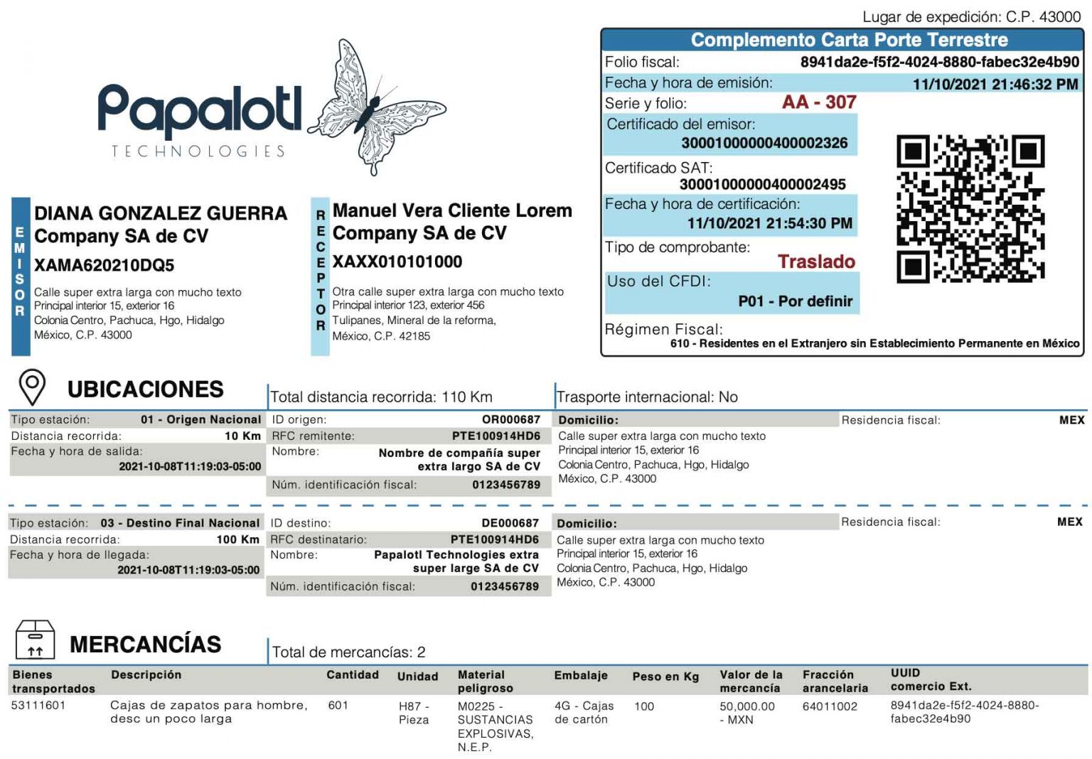 Carta Porte 2022 - Complemento Carta Porte Autotransporte